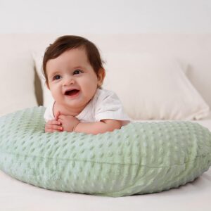 Nursing Pillow Cover, Minky Breastfeeding Pillow Slipcover Snugly Fits for Nursing Pillow for Baby Boys and Girls, Premium Quality Microfiber, Ultra Soft Comfortable (Green)