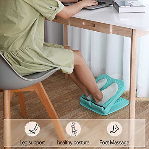 Slant Board for Calf Stretching, Adjustable 8 Level Non-Slip Balance Board,Under Desk Footrest with Massage,Office Foot Rest for Under Desk at Work,Multi-Functional Stretchers for Ankles and Legs