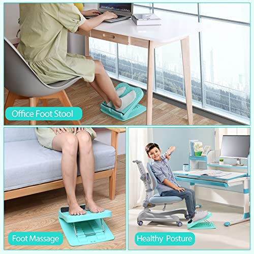 Slant Board for Calf Stretching, Adjustable 8 Level Non-Slip Balance Board,Under Desk Footrest with Massage,Office Foot Rest for Under Desk at Work,Multi-Functional Stretchers for Ankles and Legs