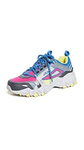 fila women's oakmont tr sneaker, pink glo/monument/electric blue, 7