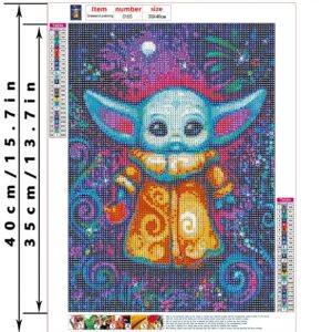 DIY 5D Diamond Painting Movie by Number Kits Full Drills for Adults,Round Drill Cross Crystal Rhinestone Pictures Arts Craft for Home Wall Decor Gift.(Interstellar Baby-1/30X40cm/11.8X15.7inch)