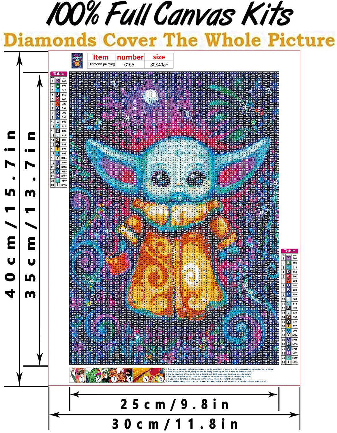 DIY 5D Diamond Painting Movie by Number Kits Full Drills for Adults,Round Drill Cross Crystal Rhinestone Pictures Arts Craft for Home Wall Decor Gift.(Interstellar Baby-1/30X40cm/11.8X15.7inch)