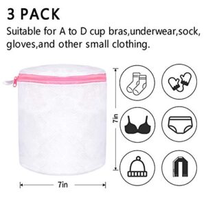 Bra Bags for Laundry, Bra Washer, Sock Bag for Washing Machine, Underwear Washing Bag, Bra Washer Protector, Mesh Laundry Bag (7X7inches, 3 Set)