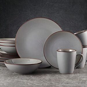 Pfaltzgraff Pierce 16-Piece Dinnerware Set, Service for 4, Gray