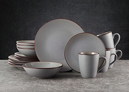 Pfaltzgraff Pierce 16-Piece Dinnerware Set, Service for 4, Gray