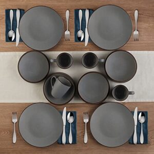 Pfaltzgraff Pierce 16-Piece Dinnerware Set, Service for 4, Gray