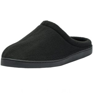 alpine swiss peter mens memory foam wide fleece clog slippers slip on house shoes black 10 w us