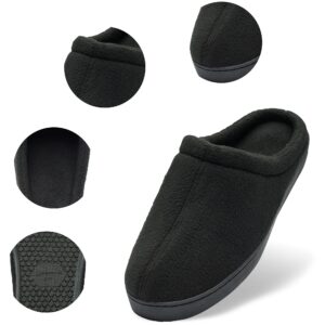 Alpine Swiss Peter Mens Memory Foam Wide Fleece Clog Slippers Slip On House Shoes Black 10 W US