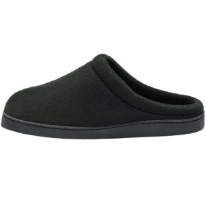 Alpine Swiss Peter Mens Memory Foam Wide Fleece Clog Slippers Slip On House Shoes Black 10 W US