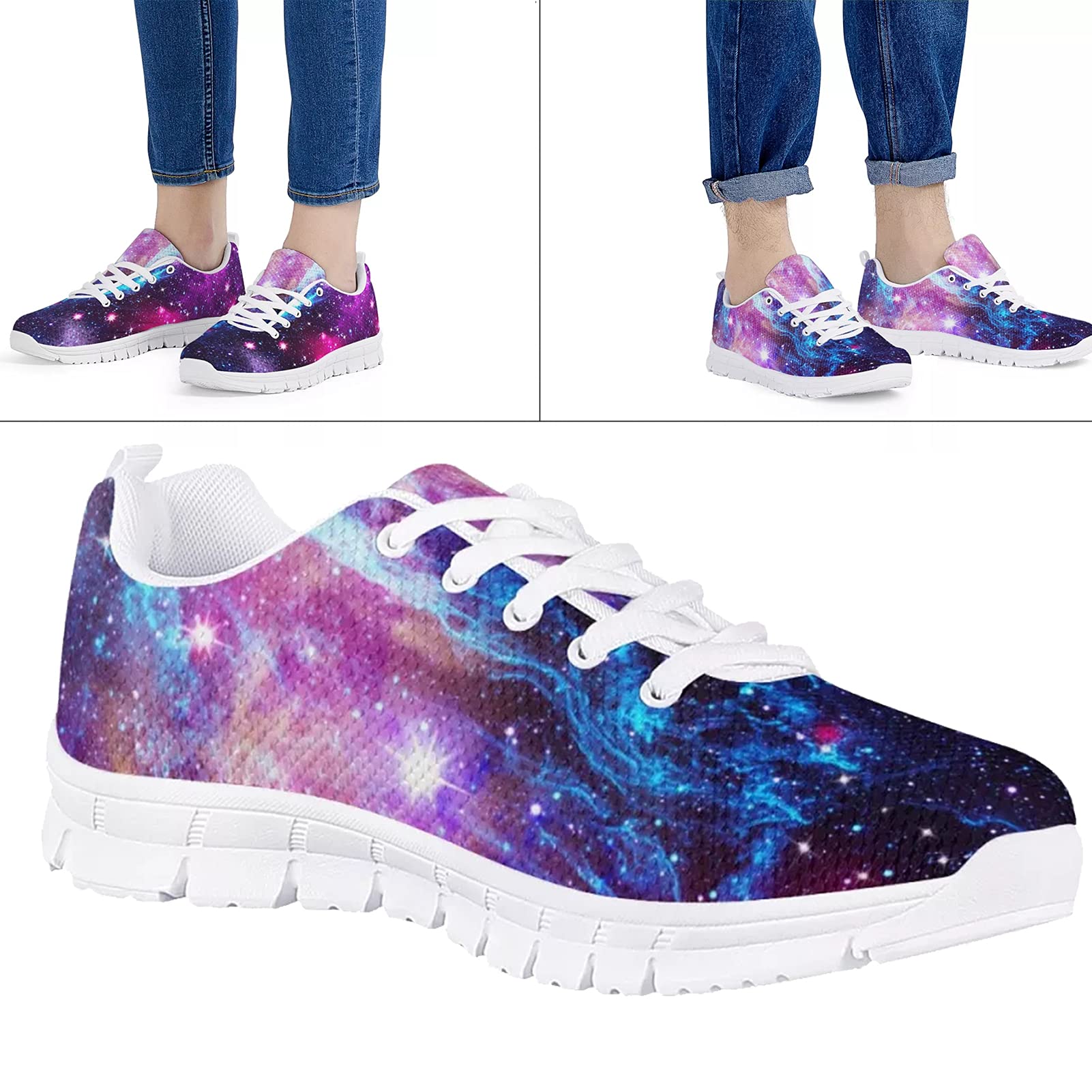 Wanyint Fashion Butterfly Print Women's Walking Shoes Beautiful Blue Animal with Floral Casual Daily Shoes Cute Wildlife Running Jogging Shoes Tennis Shoes Lace-up Sneaker for Gym Work