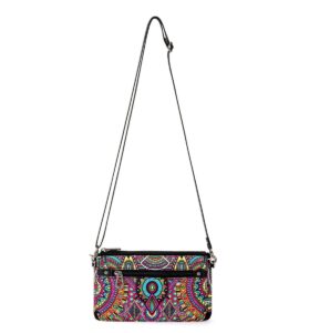 sakroots womens eco-twill sakroots corin smartphone flap crossbody in eco twill, rainbow wanderlust, one size us