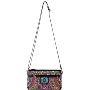 Sakroots Womens Eco-twill Sakroots Corin Smartphone Flap Crossbody in Eco Twill, Rainbow Wanderlust, One Size US