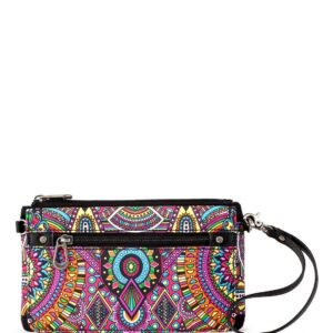 Sakroots Womens Eco-twill Sakroots Corin Smartphone Flap Crossbody in Eco Twill, Rainbow Wanderlust, One Size US