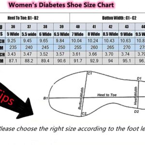 Women's Diabetic Shoes Wide Width Shoes Comfortable Adjustable with Non-Slip Air Cushion Bottom for Elderly Swollen Feet Walking Edema Sneakers Light-Gray