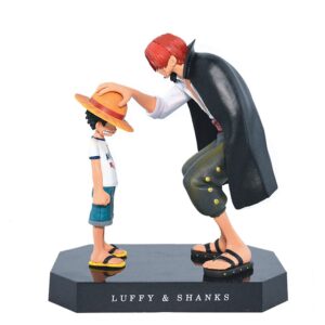 zktsry anime one piece shanks touching luffy figures anime action figurefigures model, cake topper birthday cake decoration anime theme doll figure