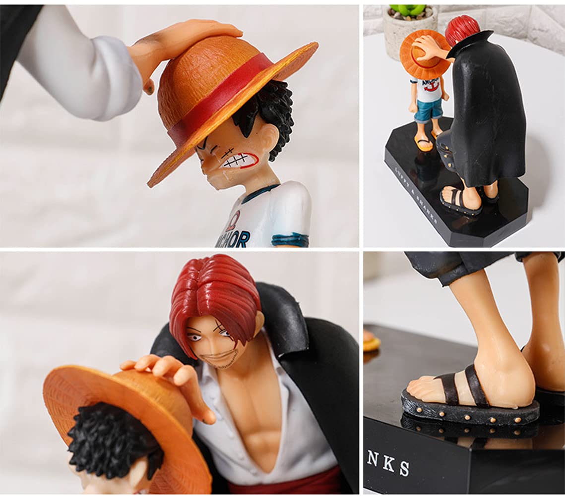 ZKTSRY Anime One Piece Shanks Touching Luffy Figures Anime Action FigureFigures Model, Cake Topper Birthday Cake Decoration Anime Theme Doll Figure