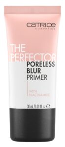 catrice | the perfector poreless blur primer | pore & fine line refining make up base with niacinamide | vegan & cruelty free | made without gluten, oil, parabens, phthalates, microplastics & alcohol.