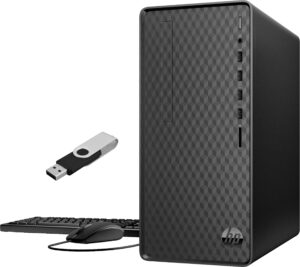 hp 2021 pavilion desktop amd ryzen 7 5700g 8-core cpu radeon graphics with hdmi and vga outputs 32gb ddr4 1tb m.2 nvme ssd + 2tb hdd no dvd wifi rj45 windows 10 professional w/re 32gb usb drive