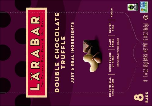 Larabar Double Chocolate Truffle, Gluten Free Vegan Fruit & Nut Bars, 8 ct