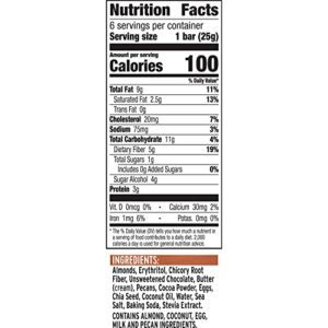 Ratio Soft Baked Bars, Chocolate Brownie, 1g Sugar, Keto Friendly, 5.34 OZ (6 Bars)