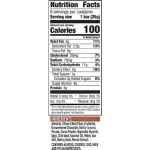 Ratio Soft Baked Bars, Chocolate Brownie, 1g Sugar, Keto Friendly, 5.34 OZ (6 Bars)