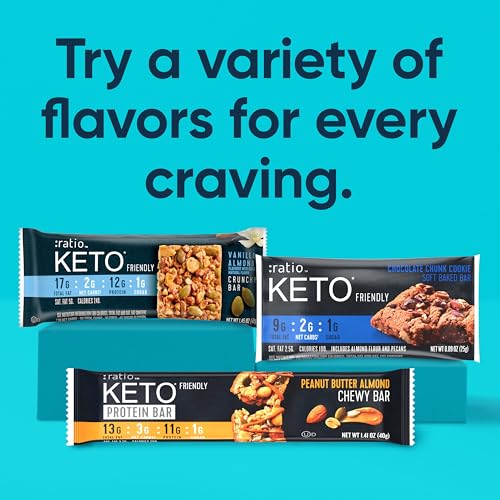 Ratio Soft Baked Bars, Chocolate Brownie, 1g Sugar, Keto Friendly, 5.34 OZ (6 Bars)