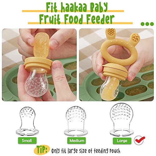 Haakaa Silicone Nibble Freezer Tray -Breastmilk Teething Popsicle Mold - Baby Fruit Food Feeder Teether Tray - Baby Food Maker - Ice Cube Tray - 4 Months+ Babies - BPA Free