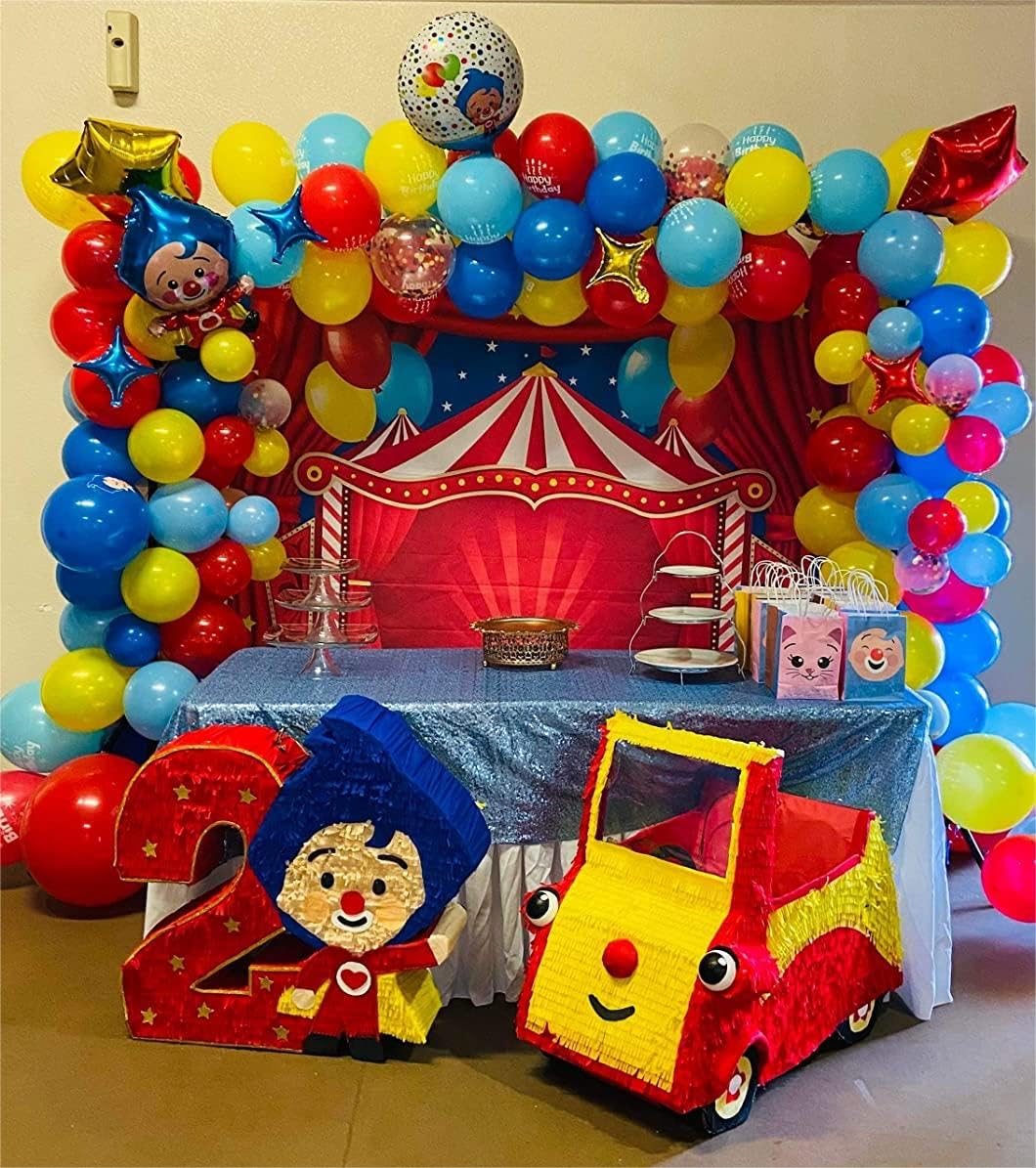 Cenven Red Circus Carnival Backdrop Curtain Stars Birthday Party Photography Background Newborn Baby Shower Birthday Cake Table Decorations 7x5FT, 7x5FT(width 210cm x Height 150cm)