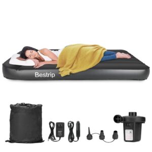 Bestrip Air Mattress Twin Size Inflatable Bed with Electric Air Pump Single Camping Blow Up Mattress, Camping Accessories