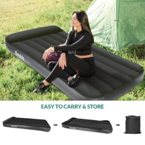 Bestrip Air Mattress Twin Size Inflatable Bed with Electric Air Pump Single Camping Blow Up Mattress, Camping Accessories