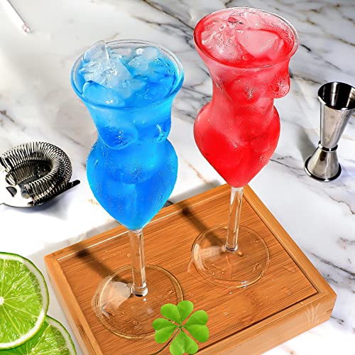 SuproBarware Cocktail Glasses 6.8oz 200ml Set of 2 Lead-Free Martini Glasses Whiskey Glasses Creative Beauty Shape Glasses for Cocktail CGMN-2 (Set of 2)