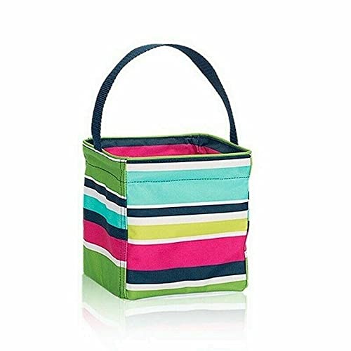 Goubuting Little Organizer Caddy Mini Small Carry All Utility Storage Bag Bin Basket Tote Gift for Office School Home (Preppy Pop), 6 H x 5.5 W x 5.5 D inches