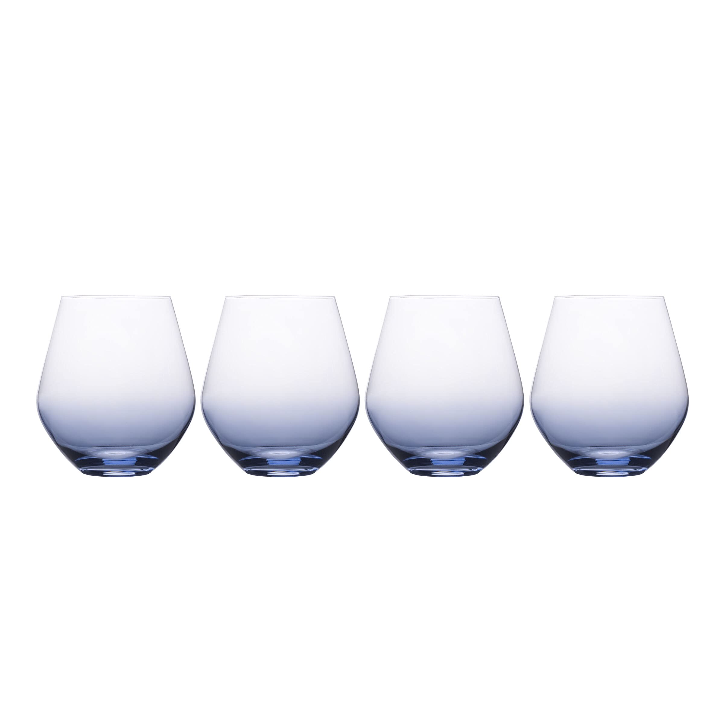 Mikasa Gianna Ombre Stemless Wine Glasses, 4 Count (Pack of 1), Blue