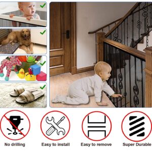 JIFTOK Ewaves Stairway Net - Baby Safety Rail - 180 inch x 32 inch - Banister Stair Net for Child, Small pet,Toy- Indoor & Outdoor(Black)