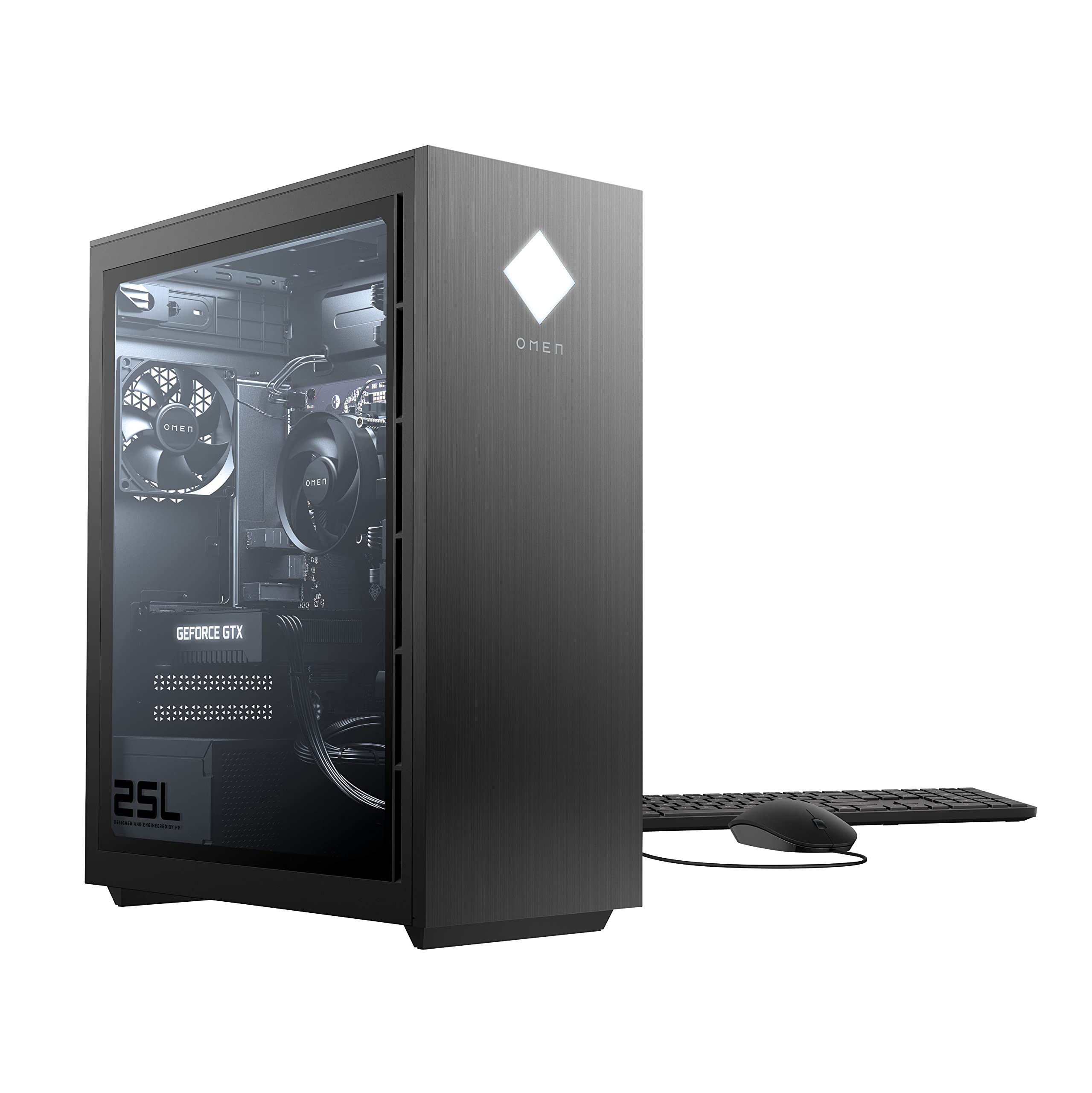 OMEN 30L Gaming Desktop Gamer Tower, GeForce RTX 3080 10GB Graphics, AMD Ryzen 7 5800X Up to 4.7 GHz (64GB DDR4 RAM | 1TB PCIe SSD | 2TB HDD) VR Ready, 750 Watts PSU, Liquid Cooling, W10P W/JTD Webcam