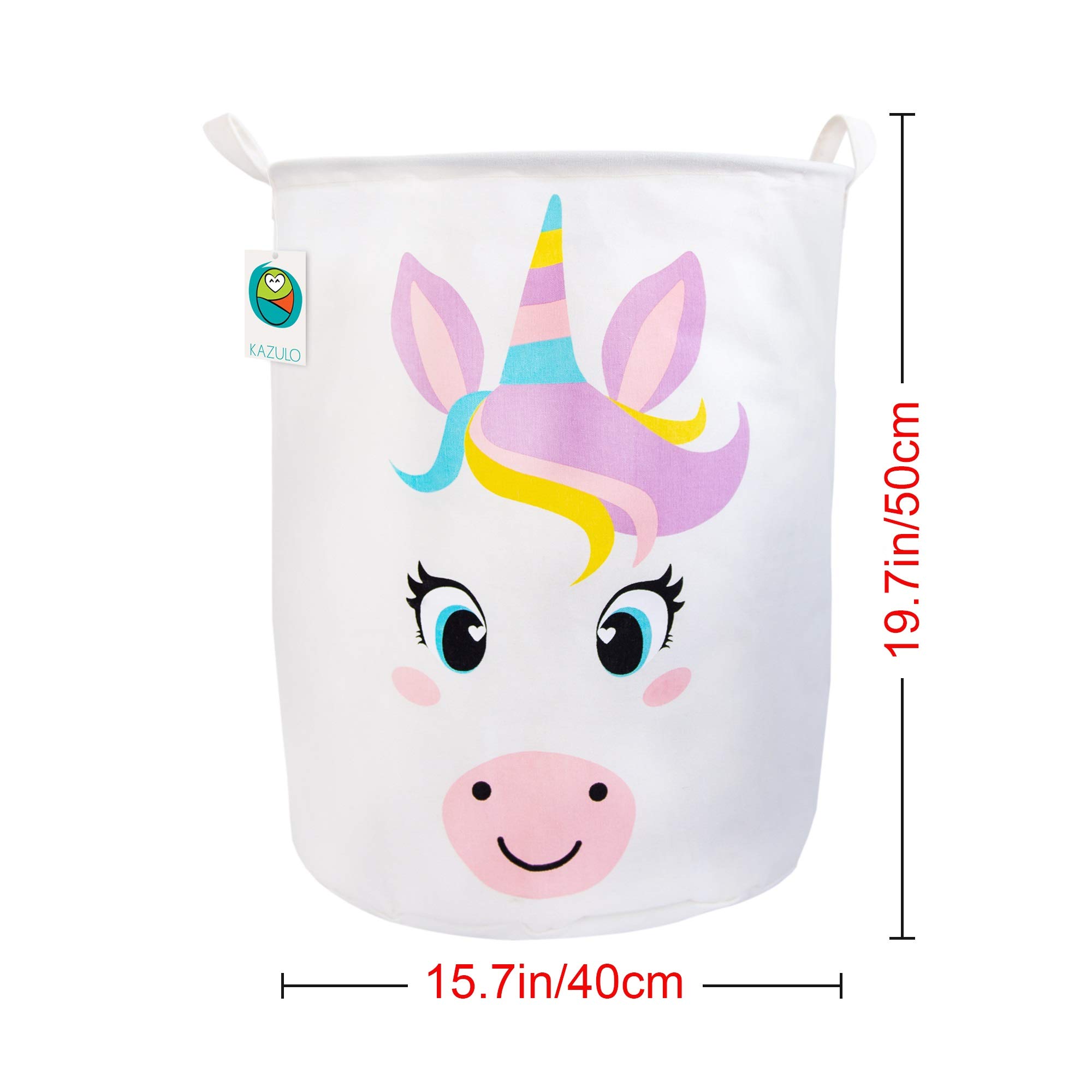 KAZULO Unicorn Hamper Set, Large Round Unicorn Laundry Baskets, kids Hampers laundry Girls, Girls Storage Box Unicorn, Child Laundry Set, Kids Basket (Watermelon Unicorn Bundle)