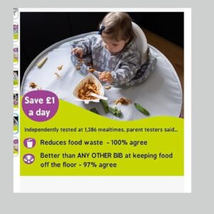 Tidy Tot- Bib & Tray Kit Baby Feeding Set - 3 Mess Proof Long Sleeve Smocks Attaches to Feeding Mat - Waterproof Bibs – Machine Washable. Fits Babies and Toddlers 6-24 months.