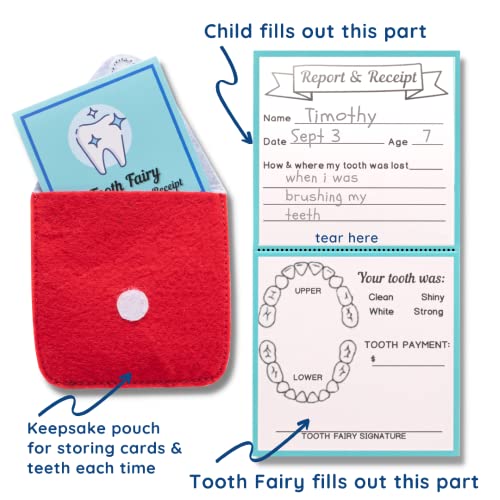 Pirate Tooth Fairy Pillow - Our Tooth Fairy Pillows are for Boys and Girls - This Tooth Fairy Kit Includes 5 Notecards and a Keepsake Pouch - Super Cute Pirate Tooth Fairy Gifts for Boys and Girls