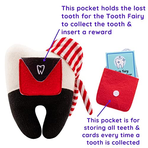 Pirate Tooth Fairy Pillow - Our Tooth Fairy Pillows are for Boys and Girls - This Tooth Fairy Kit Includes 5 Notecards and a Keepsake Pouch - Super Cute Pirate Tooth Fairy Gifts for Boys and Girls