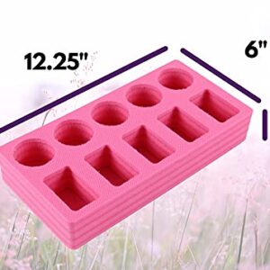 Polar Whale Lotion and Body Spray Stand Organizer Tray Pink Durable Foam Washable Waterproof Insert for Home Bathroom Bedroom Office 12 x 6 x 2 Inches 10 Slots