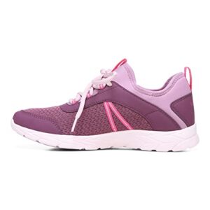 Vionic Women's Brisk Helena Lace-Up Leisure Shoe - Supportive Walking Sneakers That Include Three-Zone Comfort with Orthotic Insole Arch Support, Medium and Wide Fit Grape Kiss 8.5 Medium US