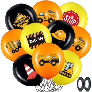 45 pieces construction balloons, 12 inch construction birthday party decorations for children shower dump truck birthday party construction zone theme party traffic zone birthday party supplies