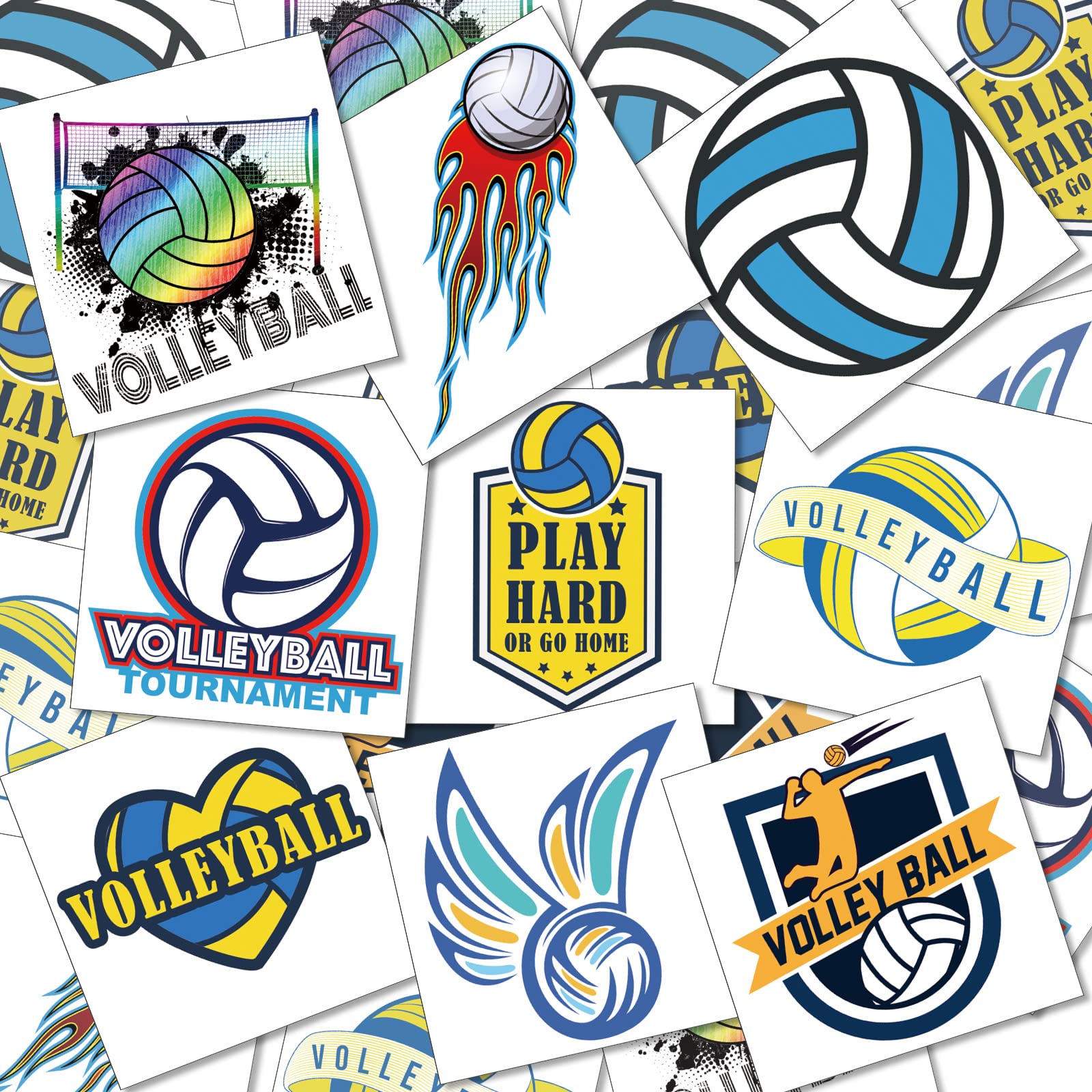 144 Pcs Volleyball Temporary Tattoos for Team Volleyball Team Gift Sports Waterproof Body Stickers Volleyball Tattoos for Fans Team Party Supplies, 9 Styles