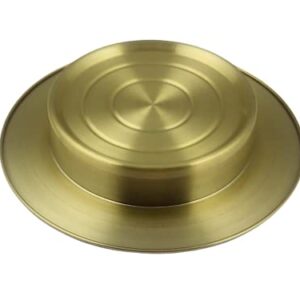 Communion Ware 2 Holy Wine Serving Trays with A Lid & 2 Stacking Bread Plates with A Lid + 80 Cups - Stainless Steel (Brass/Gold)