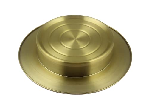 Communion Ware 2 Holy Wine Serving Trays with A Lid & 2 Stacking Bread Plates with A Lid + 80 Cups - Stainless Steel (Brass/Gold)