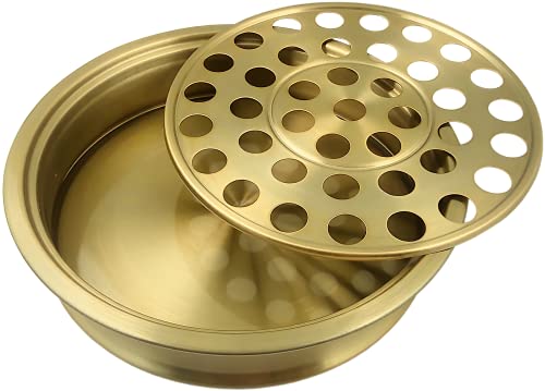 Communion Ware 2 Holy Wine Serving Trays with A Lid & 2 Stacking Bread Plates with A Lid + 80 Cups - Stainless Steel (Brass/Gold)