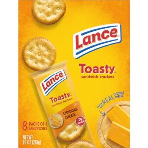 Lance Sandwich Crackers, Toasty Cheddar, 8 Individually Wrapped Packs, 6 Sandwiches Each