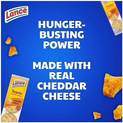 Lance Sandwich Crackers, Toasty Cheddar, 8 Individually Wrapped Packs, 6 Sandwiches Each