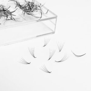 1000pcs Premade Fans Eyelash Extensions - 5D Volume Eyelash Extensions C Curl - 1000 handmade fans - 0.7mm thick (9mm) (Mix 9mm to 16mm)