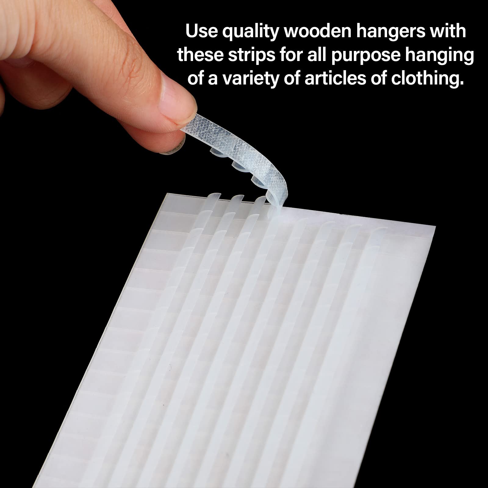 Non slip Hanger Grips for Wood Hangers Clear Rubber Hanger Grip Adhesive Clothe Hanger Strip 2.8 x 0.2 Inch Rubber Hangers Grip with Fins Clothes Hanger Strips Grippers for Clothes Hanger (200 Pieces)